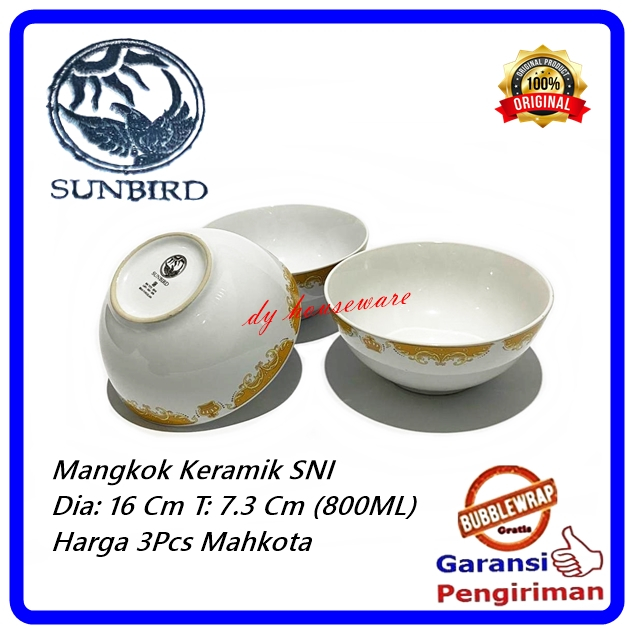 Jual Mangkok Keramik Mahkota Bulat Diameter 16 Cm 800ML Mangkuk Mie ...