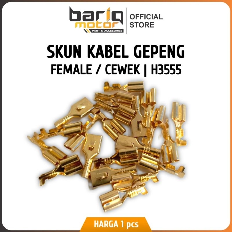 Jual Skun Kabel Kuningan Gepeng Female Cewek H3555 | Shopee Indonesia