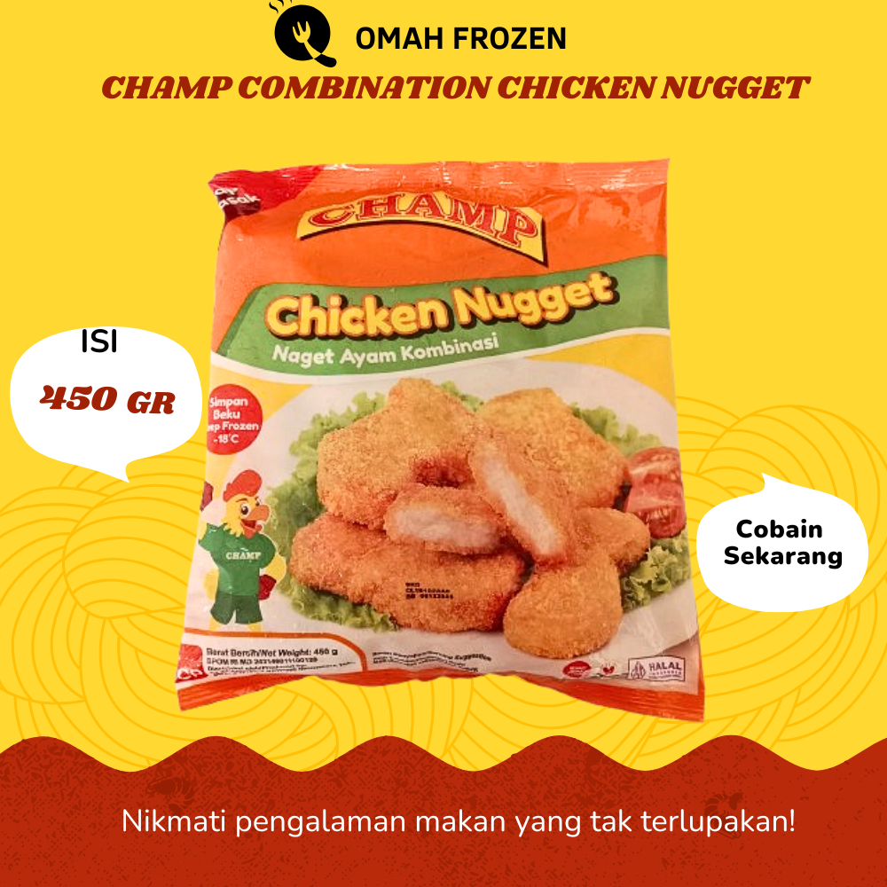 Jual CHAMP COMBINATION CHICKEN NUGGET NAGET AYAM KOMBINASI 450 GR ...