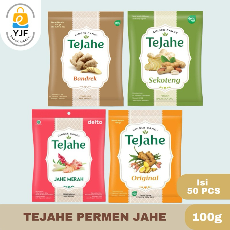 Jual Tejahe Permen Jahe Ginger Candy isi 50pcs / Jahe Rasa Sekoteng ...