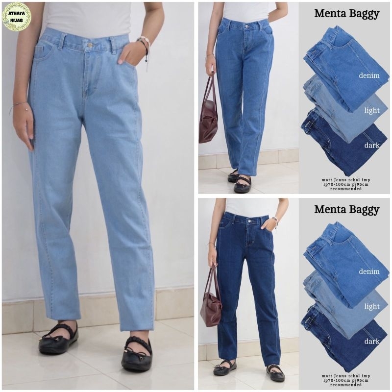 Jual Cunda Baggy - Menta Boyfriend Jeans Pant (Athaya) | Shopee Indonesia
