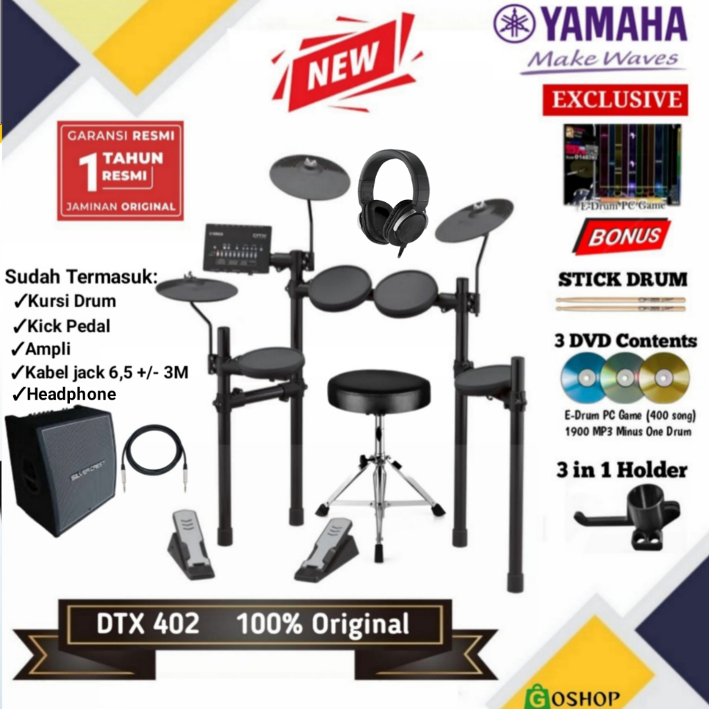Jual Drum Elektrik Yamaha DTX402 Drum Elektrik DTX402K / DTX 402 / DTX ...