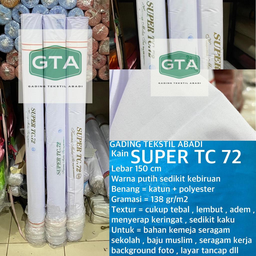 Jual ( per 1 roll ) bahan kain katun putih tebal polos SUPER TC 72 ...