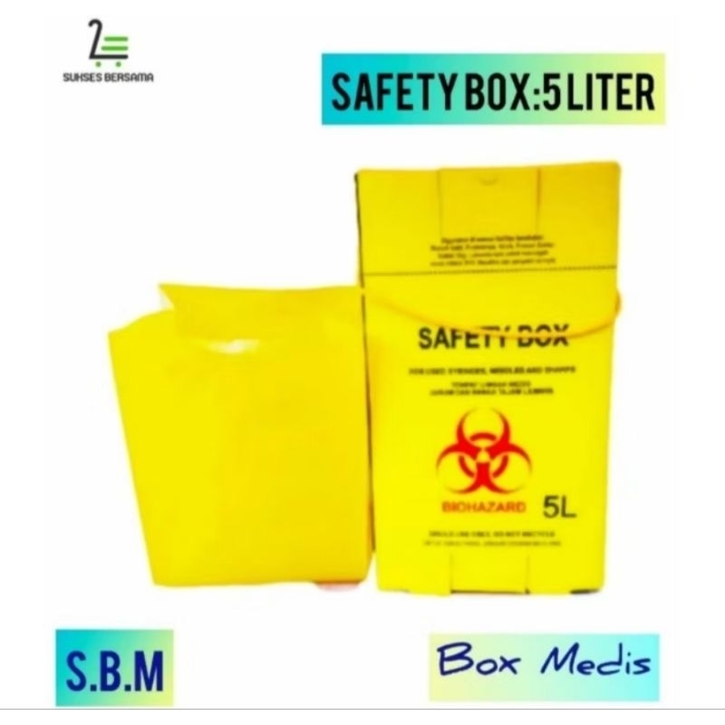 Jual Safety Box 5 liter Printing/Biohazard/Tempat sampah medis | Shopee Indonesia