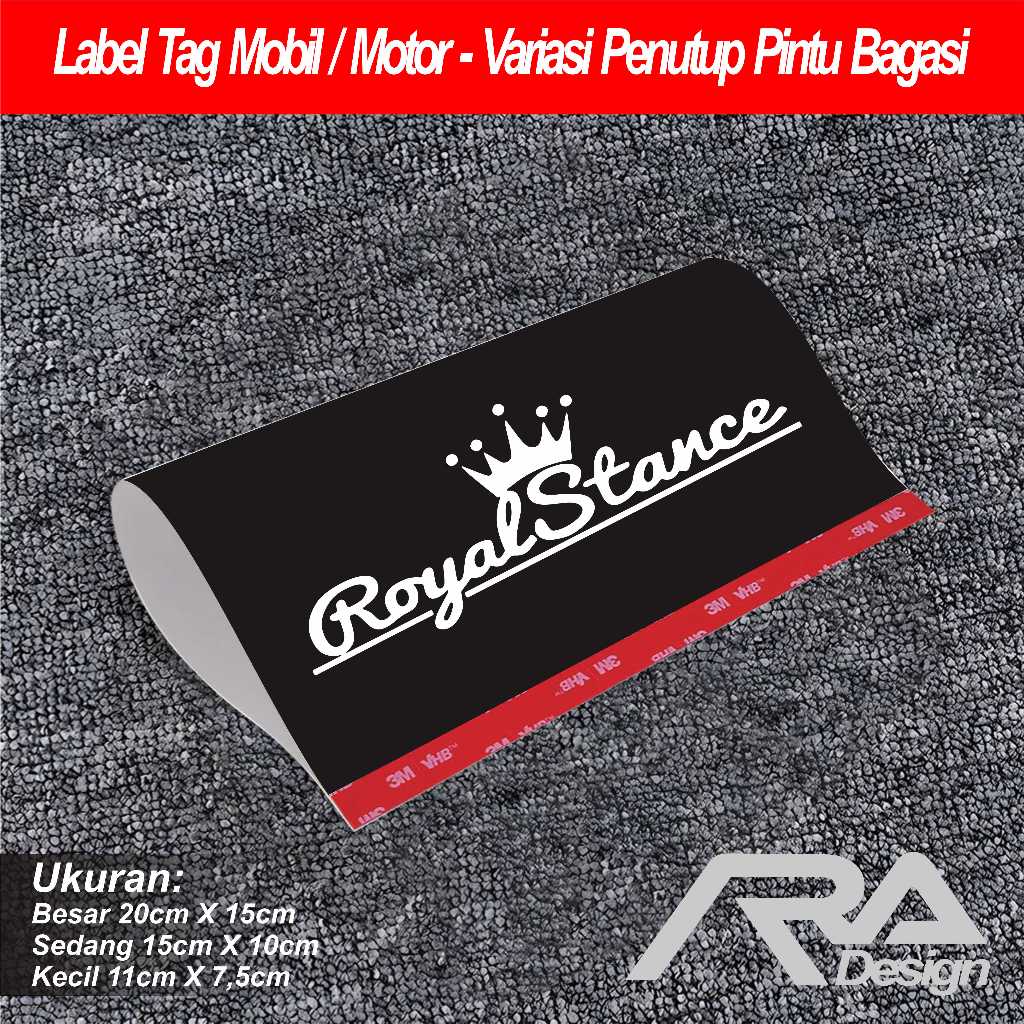 Jual royal stance - Label Tag Mobil - Variasi Penutup Pintu Bagasi ...