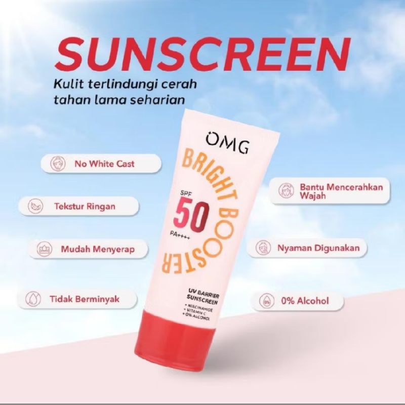 Jual OMG Bright Booster UV Barrier Sunscreen SPF 50 PA+++ | Shopee ...