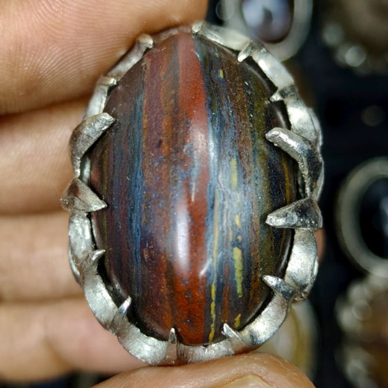 Jual batu akik kendit merah badar besi nempel magnet | Shopee Indonesia