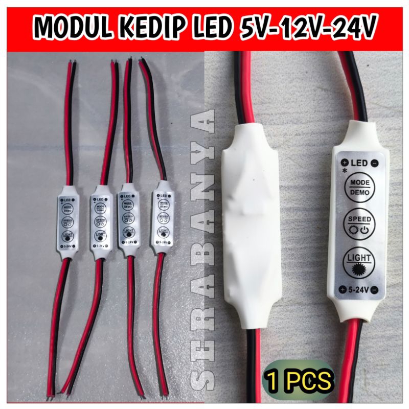 Jual Modul kedip 2 kabel led 12Volt 24Volt kedip Dimmer Led COB Kolong ...