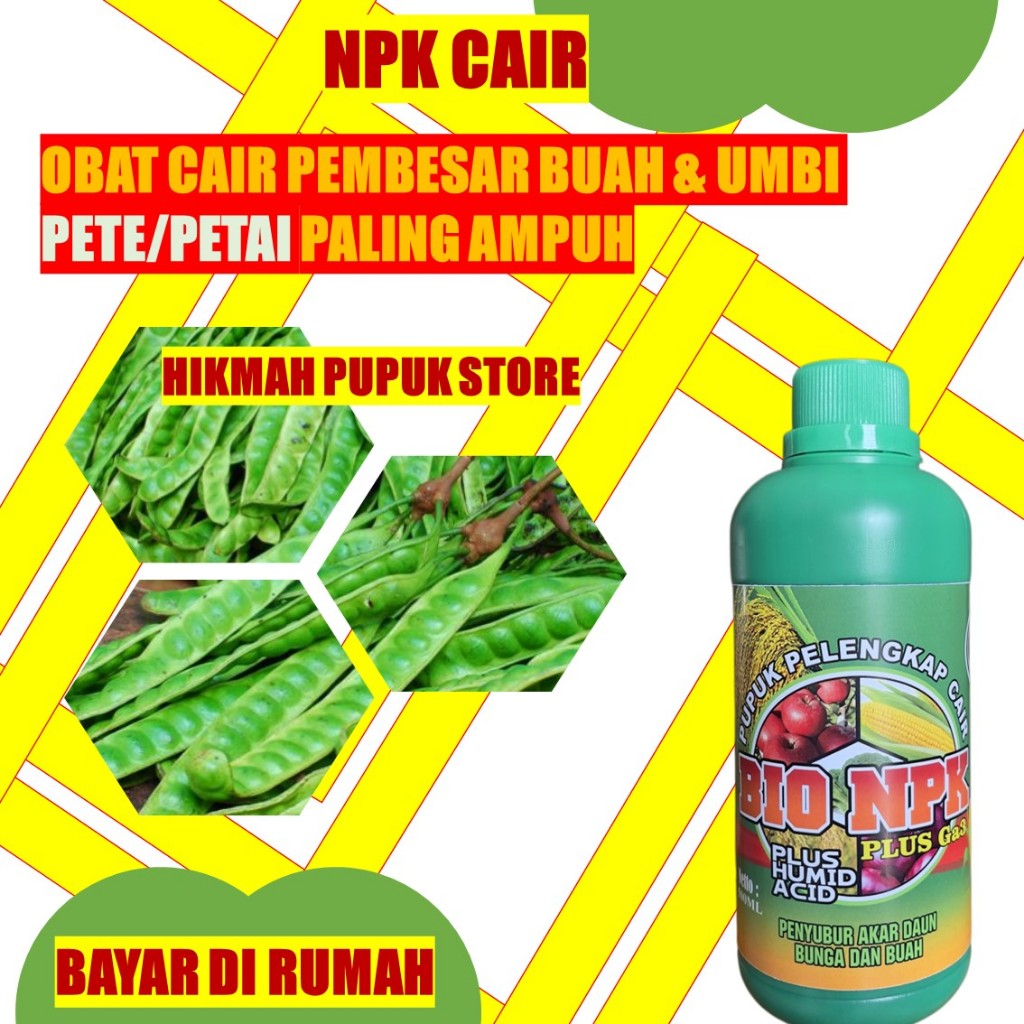 Jual NPK CAIR GAZA isi 500 ml Pupuk Cair Semprot Pelebat Buah Sayuran Pete/Petai - Pupuk Organik ...