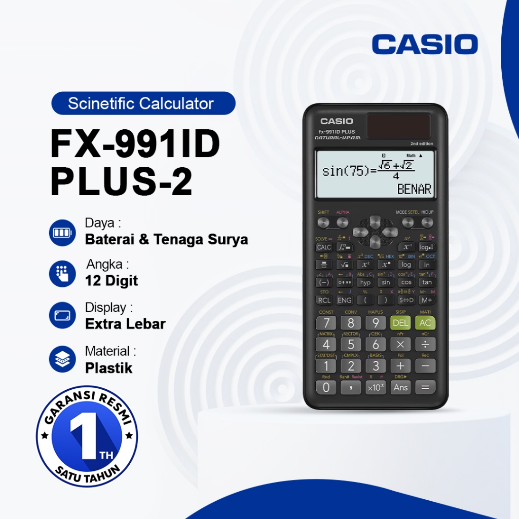 Jual Casio FX-991ID Plus-2 Scinetifik Calculator | Shopee Indonesia