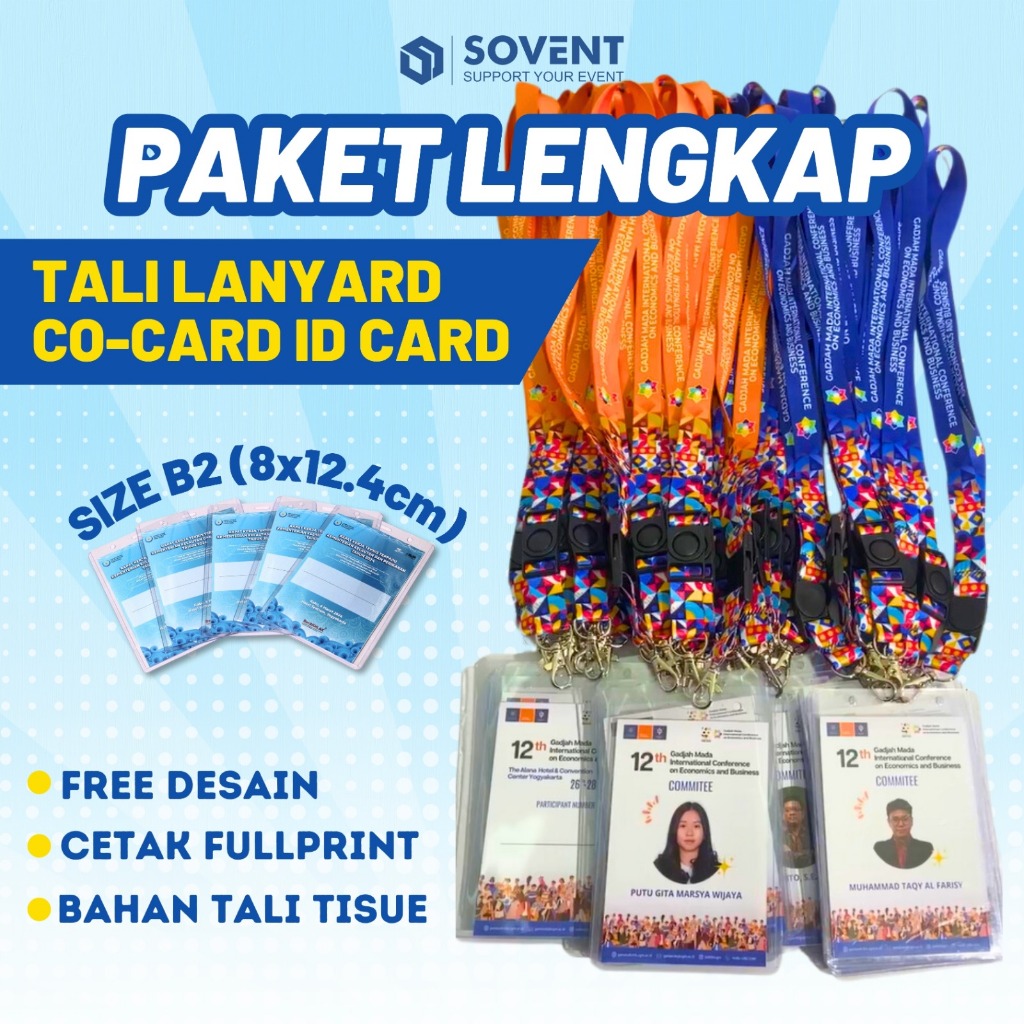 Jual COCARD BUNDLING LANYARD + CARD PAPER SIZE B2 /PAKET COCARD EVENT CUSTOM | Shopee Indonesia