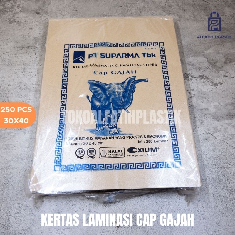 Jual kertas nasi cap gajah coklat isi 250 lembar kertas nasi bungkus ...