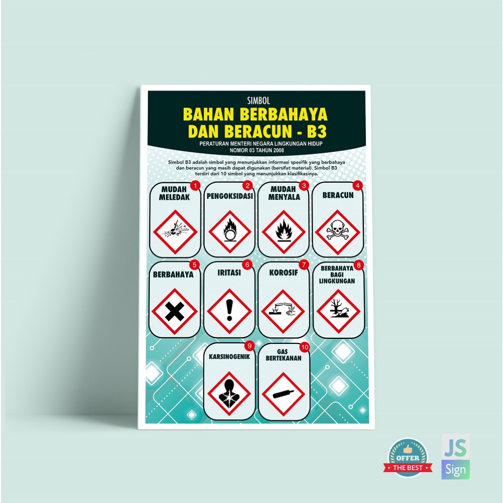 Jual POSTER SAFETY K3 SIMBOL MATERIAL B3 | Shopee Indonesia