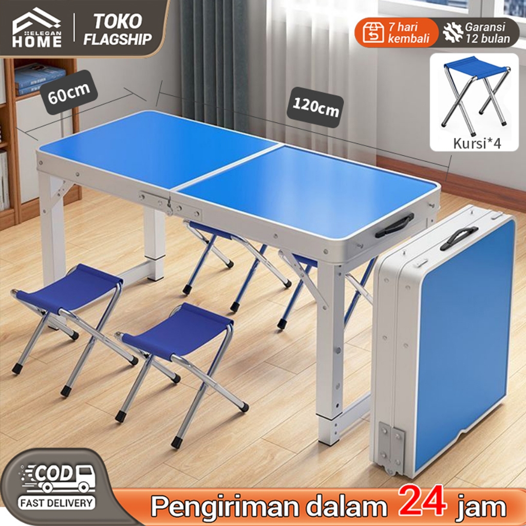 Jual E.Home Flipper Table Meja Makan Lipat Set Koper Camping Outdoor ...