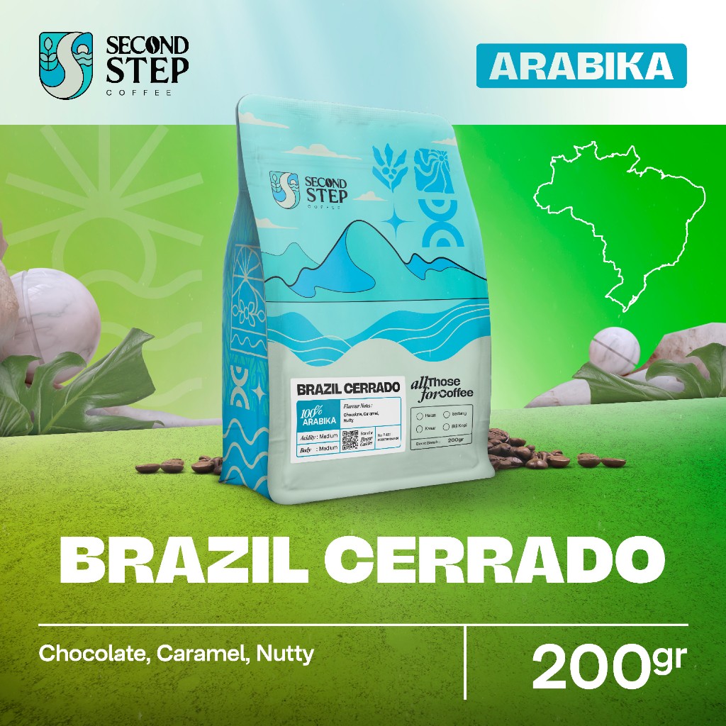 Jual Kopi Arabika Brazil Cerrado Arabica Coffee Beans 200g Coffe Biji ...