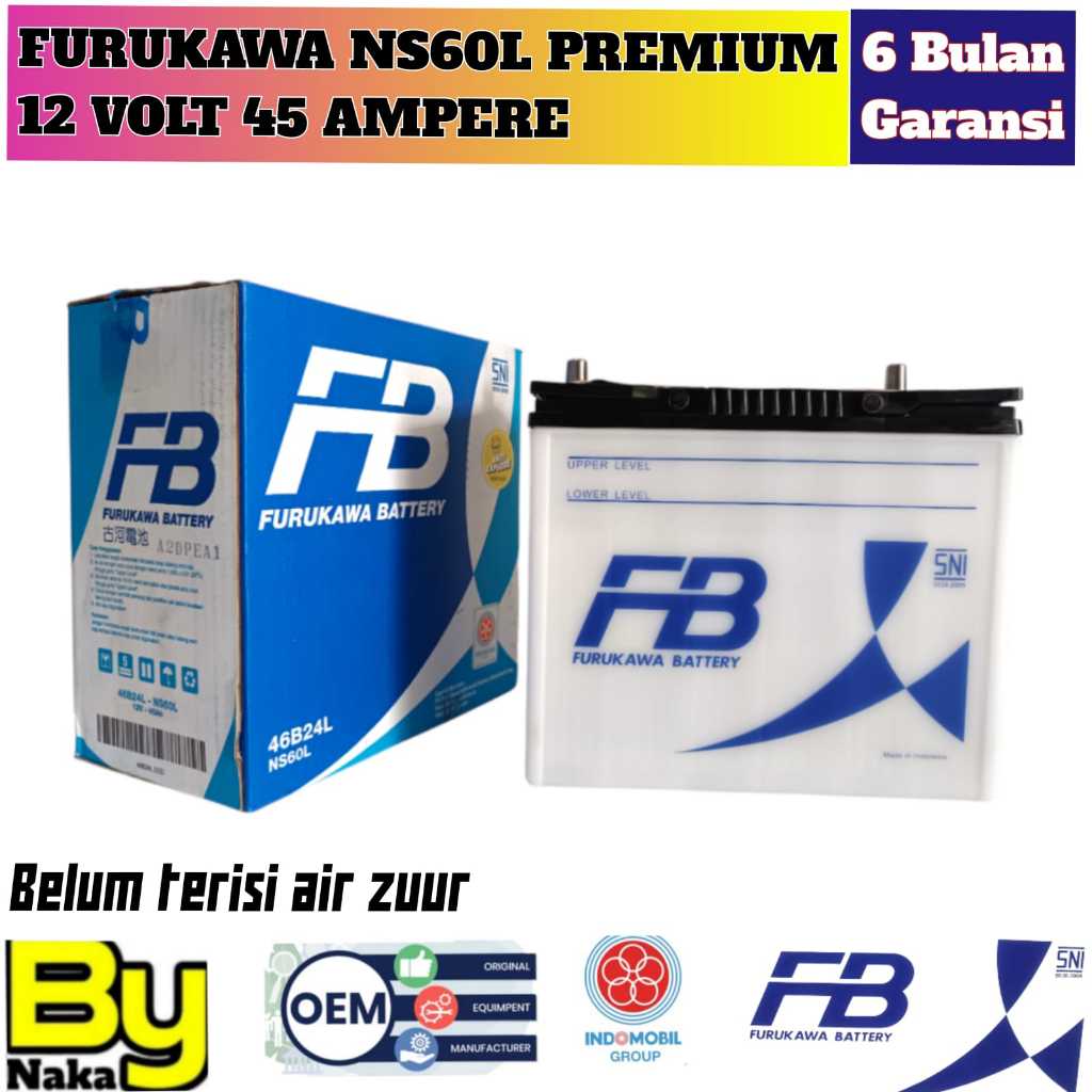 Jual Aki Mobil Grand Livina/Corolla Series/Honda City/Karimun/Baleno Furukawa Premium NS60L 45 ...