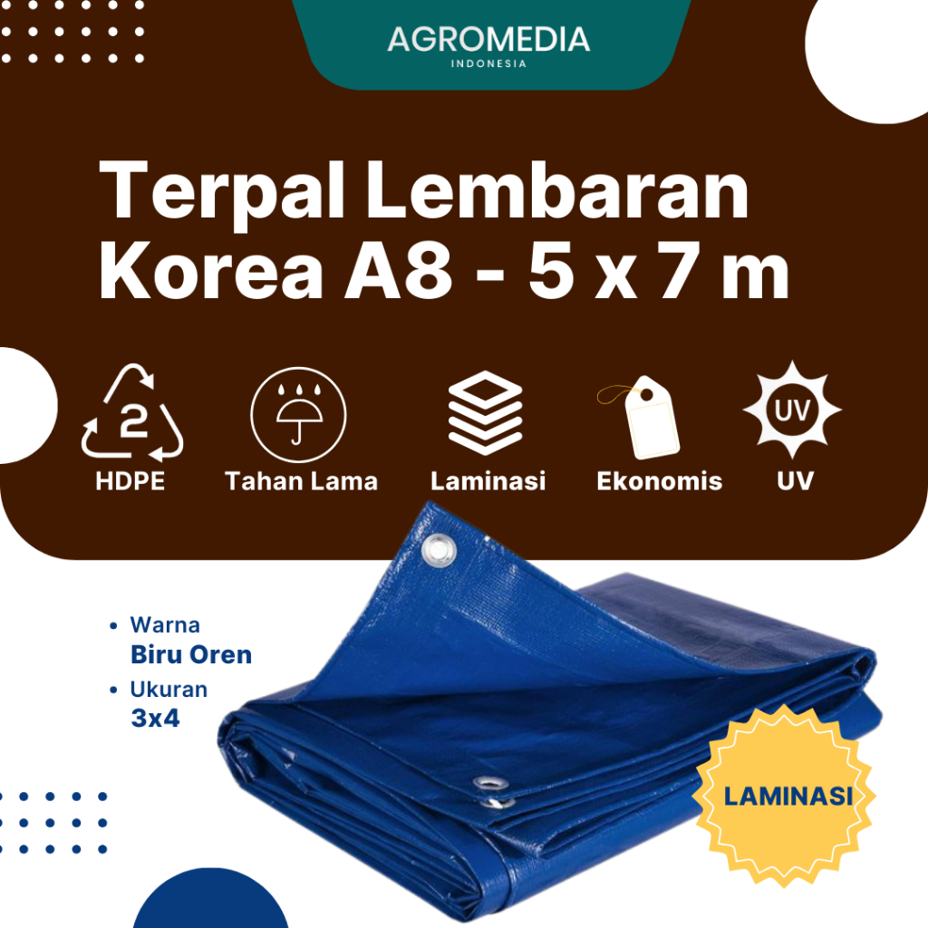 Jual Terpal Korea A8 Murah HDPE Tebal 5x7 meter Terpal A8 Korea ...