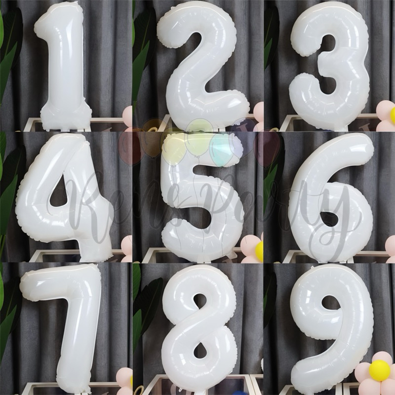 Jual BALON ANGKA PUTIH JUMBO UKURAN 75 CM | Shopee Indonesia