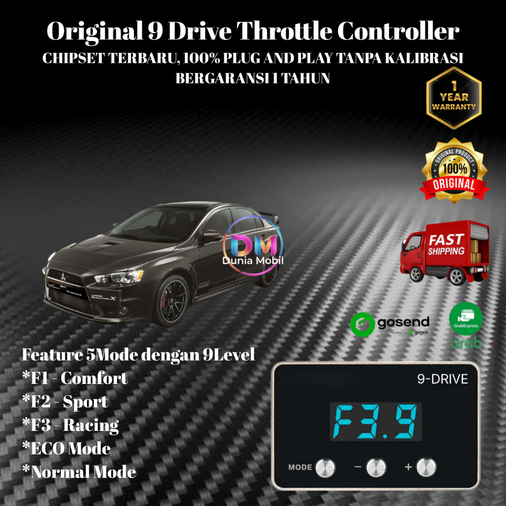 Jual 9 Drive Throttle Controller Mitsubishi Lancer EVO X 2008 - UP Piggyback Remap ECU 9DRIVE ...
