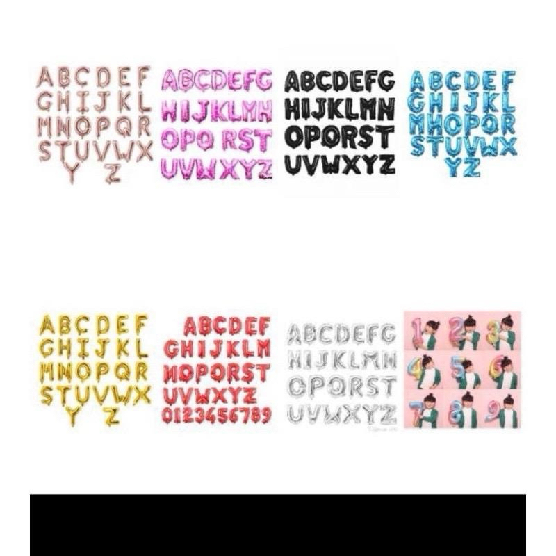 Jual balon foil huruf satuan/balon huruf 45cm/harga satuan | Shopee ...