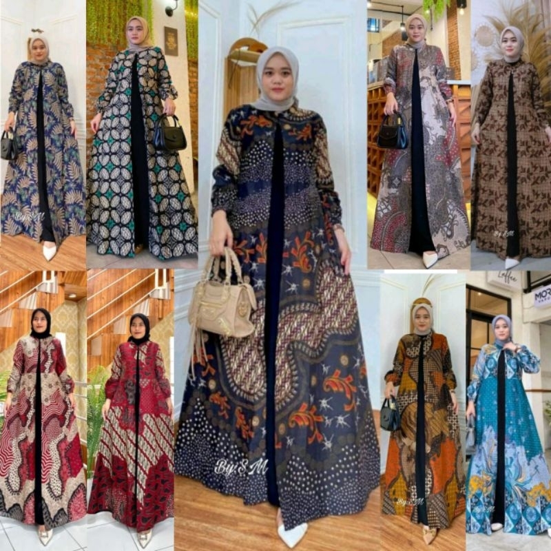 Jual Gamis Batik Mix Moscrepe premium Wanita Busui Terbaru Gamis Batik ...