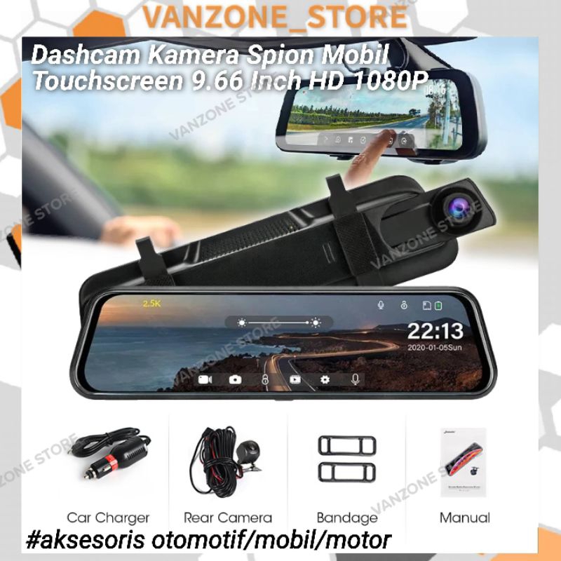 Jual Dashcam ADAS Spion Mobil Layar 9.66 Inch Split Display HD Kamera ...