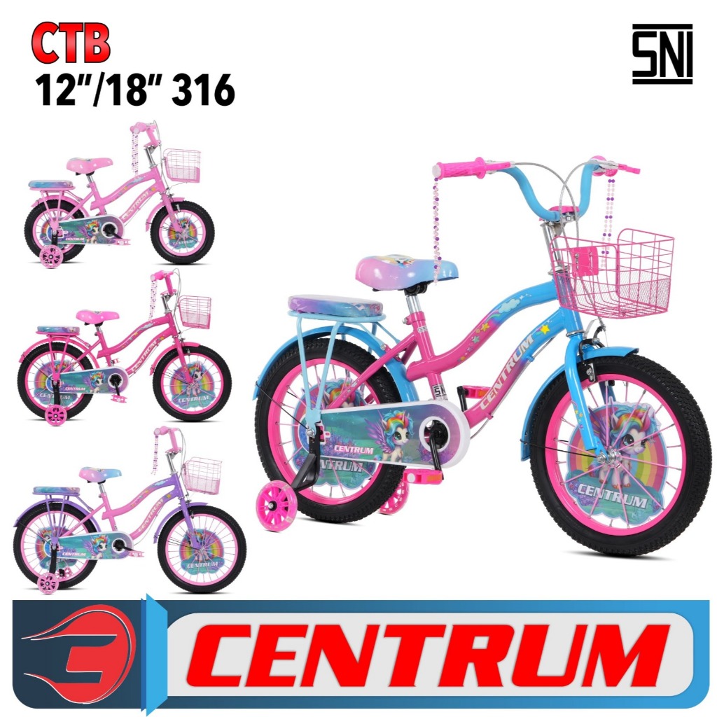 Jual Sepeda Anak Perempuan MINI Ukuran 12 16 18 Inch CENTRUM CT-308-8 ...