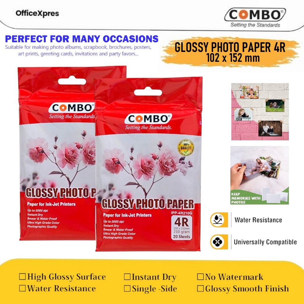 Jual Kertas Foto 4R / Glossy Photo Paper 4R / Kertas Cetak Foto 1 Sisi ...