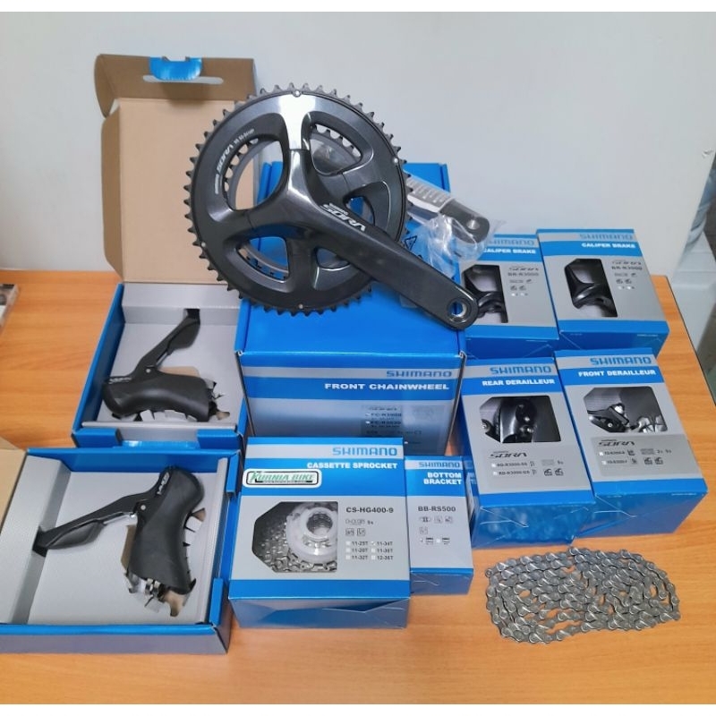 Jual groupset shimano sora 2x9 speed full | Shopee Indonesia