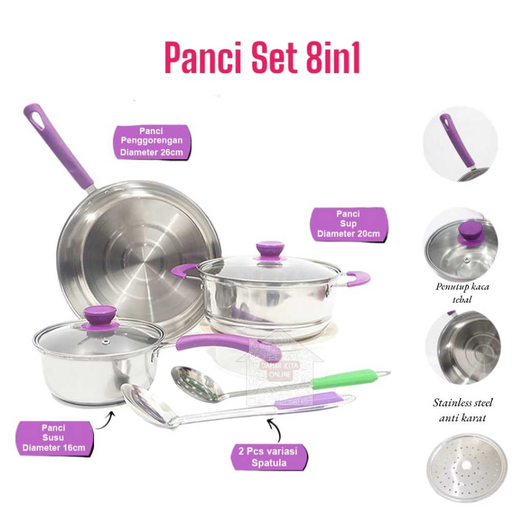 Jual Panci Set OMICKO OM-6246 Panci Set Multifungsi / Panci Wajan ...