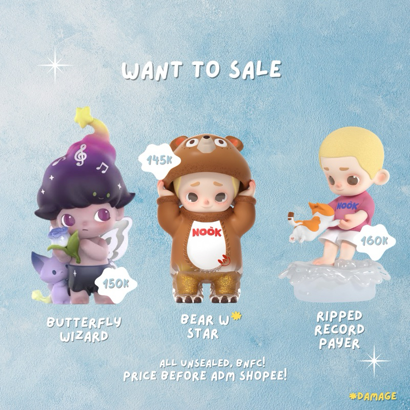 Jual 52 TOYS & POP MART // Nook Ripped Record Player & Bear with Star ...