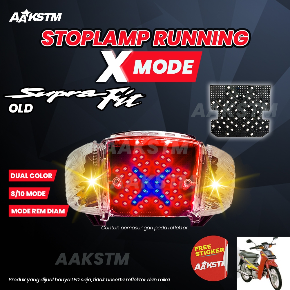 Jual Lampu Rem LED Supra Fit Old X Mode LED 8 10 Mode Running Lampu Belakang Variasi Modifikasi ...