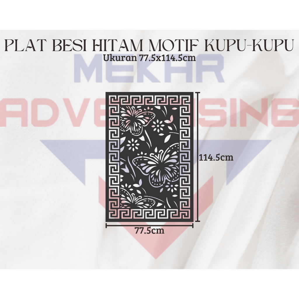 Jual KRAWANGAN PLAT HITAM / CUTTING PLAT LASER MOTIF KUPU-KUPU LIST ...
