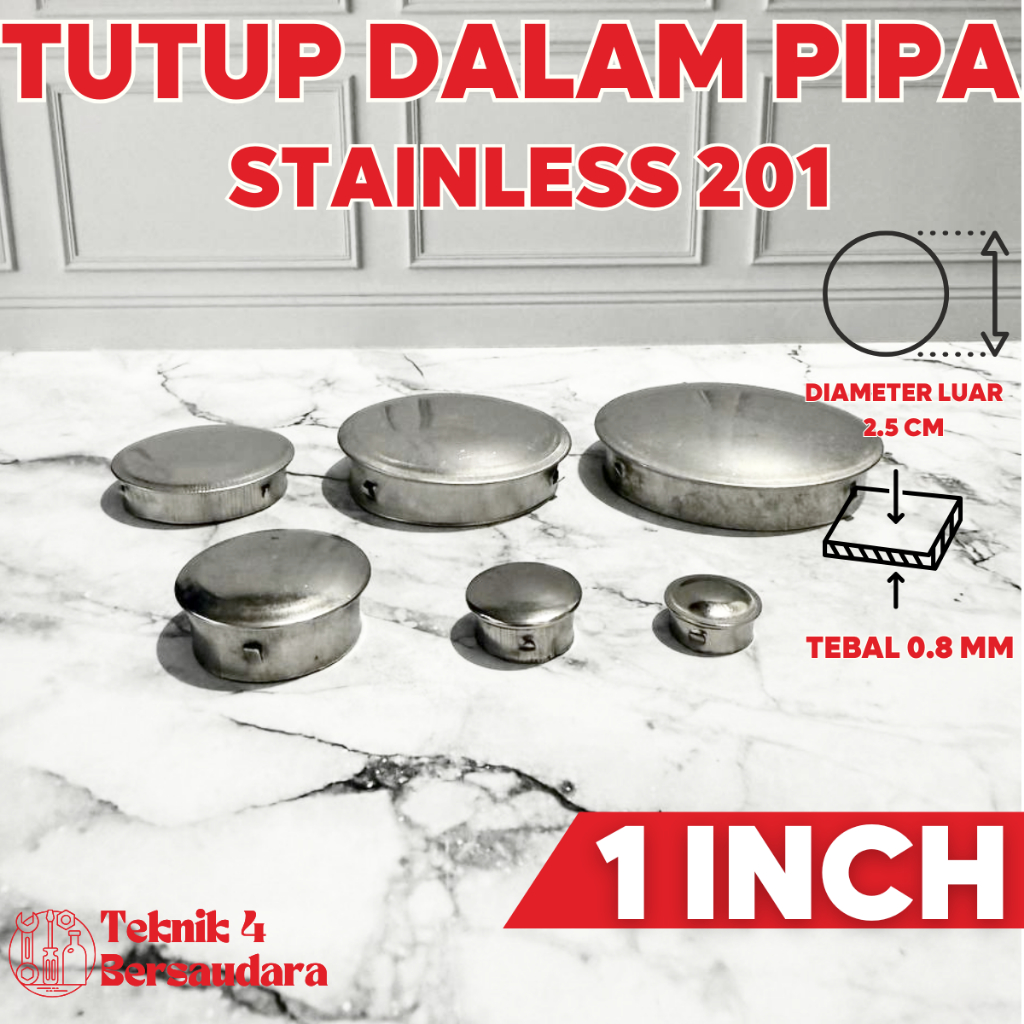 Jual Dop Tutup Dalam Pipa Stainless SUS 201 Varian 1 Inch | Shopee ...