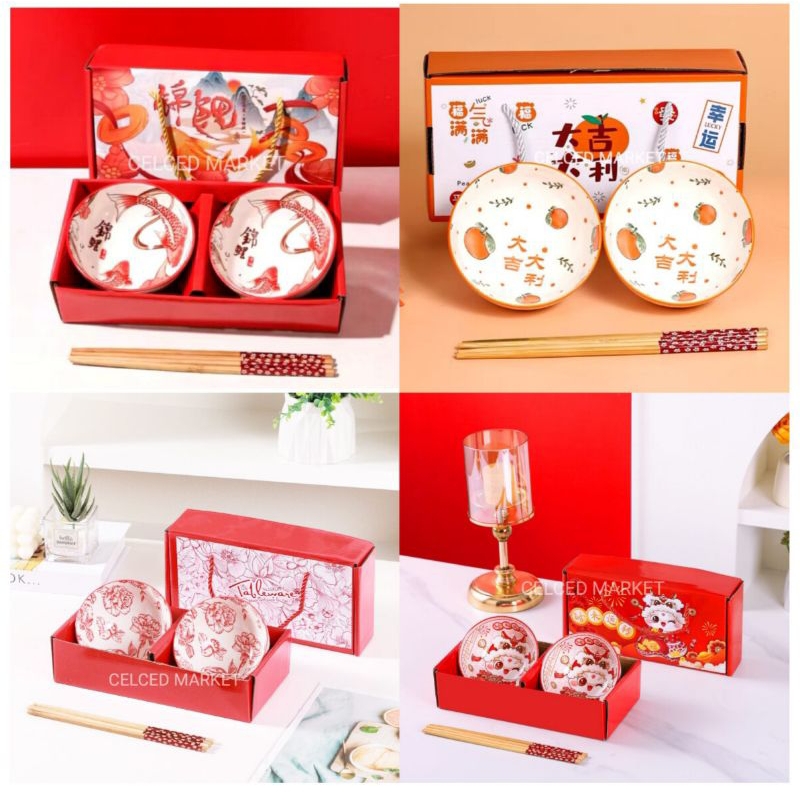 Jual HAMPERS IMLEK 2025 ISI 2 MANGKOK KERAMIK ULAR SNAKE + SUMPIT ...