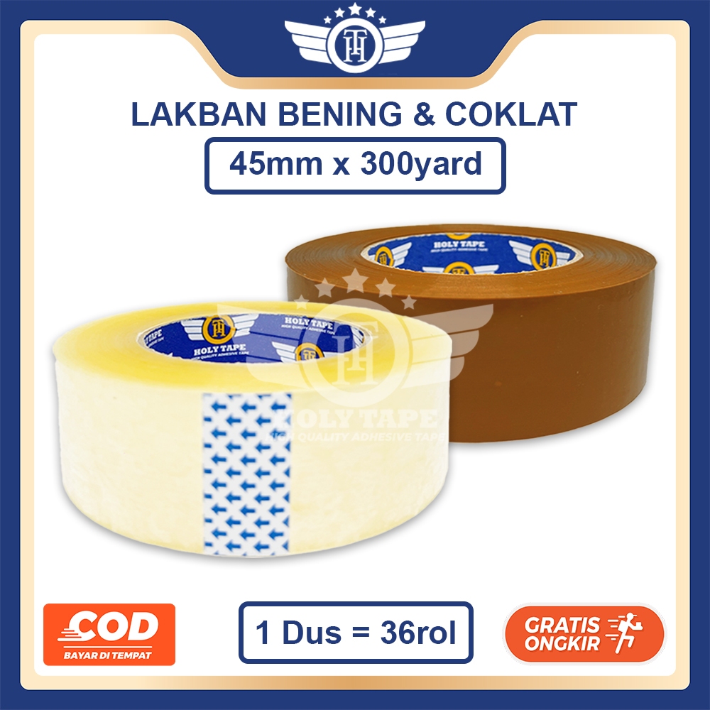 Jual LAKBAN 300 YARD BENING / COKLAT HOLYTAPE KUALITAS PREMIUM | Shopee Indonesia