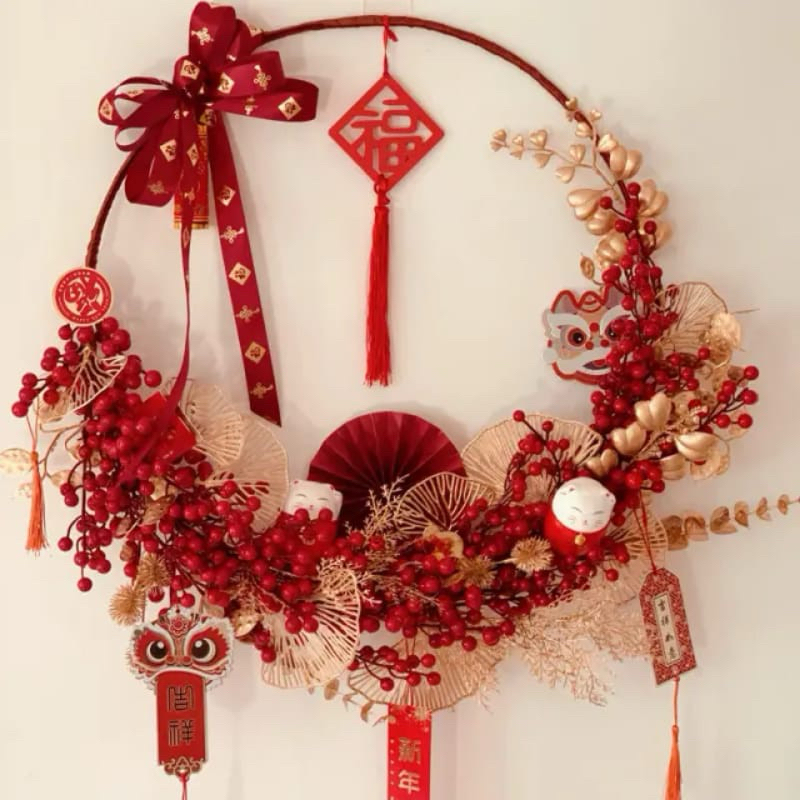 Jual Karangan Bunga Garland Lingkar Diameter 40cm Garland Lingkar Imlek ...