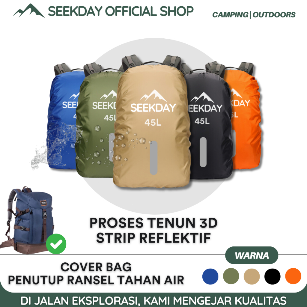 Jual Seekday Cover bag 45L Rain cover Tas Waterproof - Dengan strip ...