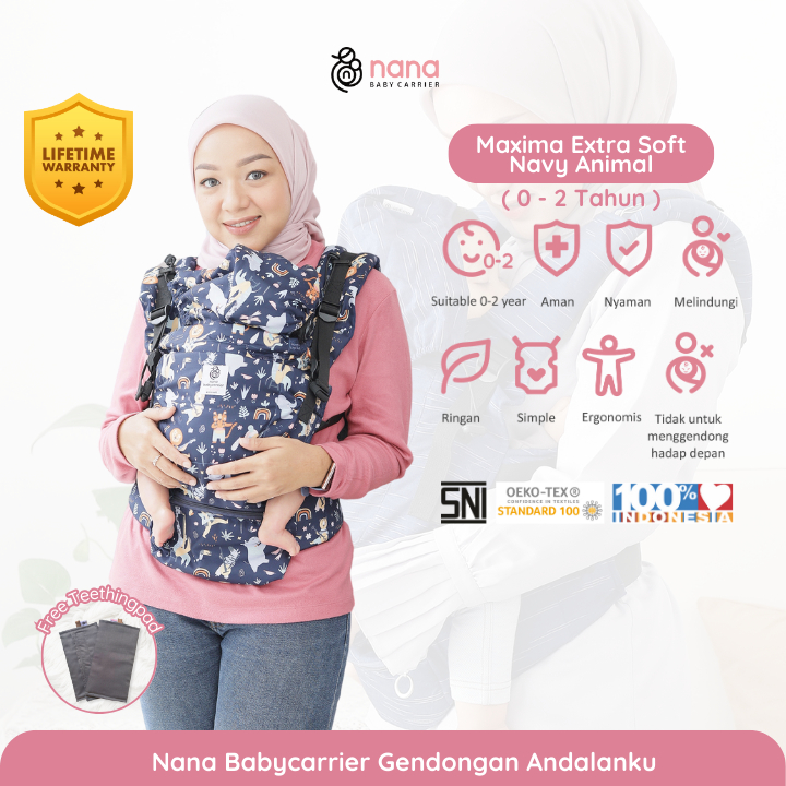 Jual GENDONGAN NEW BORN SSC MAXIMA EXTRA SOFT V2 NAVY ANIMAL 0 - 2 TAHUN | Shopee Indonesia