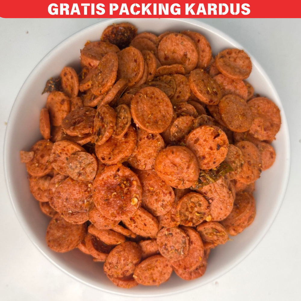 Jual keripik soreng sosis goreng extra pedas 250 gram snack makanan ...