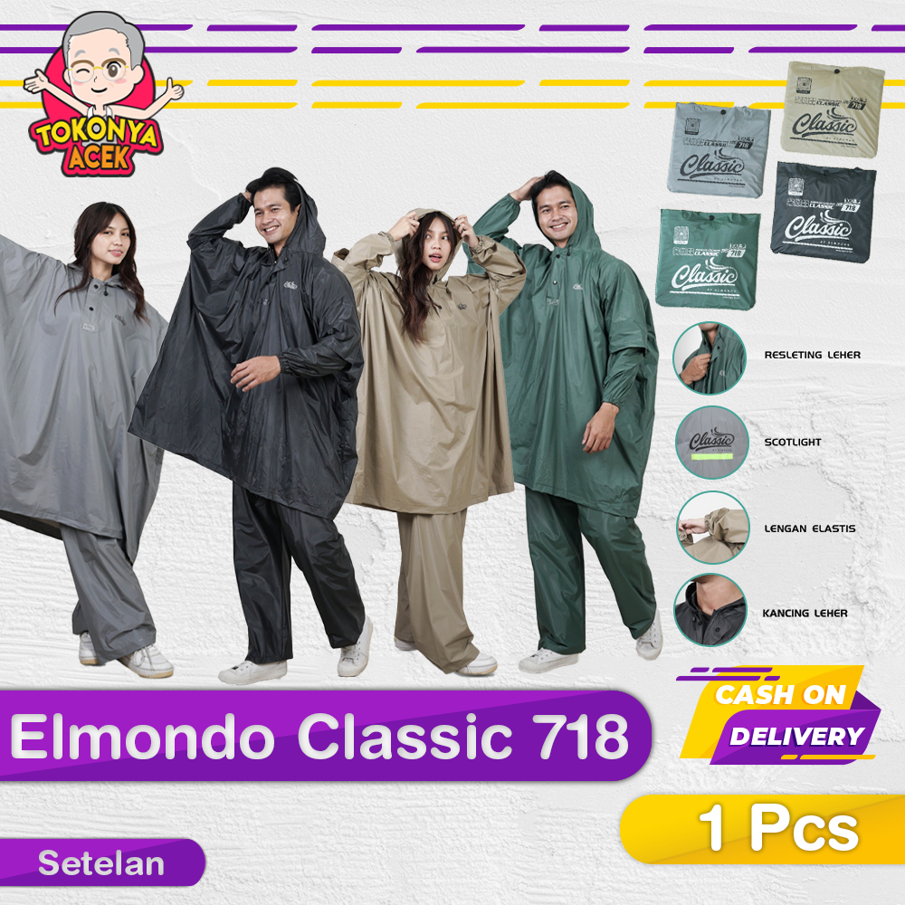 Jual Jas Hujan Classic Elmondo 718 Jas Hujan Ponco Celana Jumbo - Jas Hujan Setelan Tebal ...