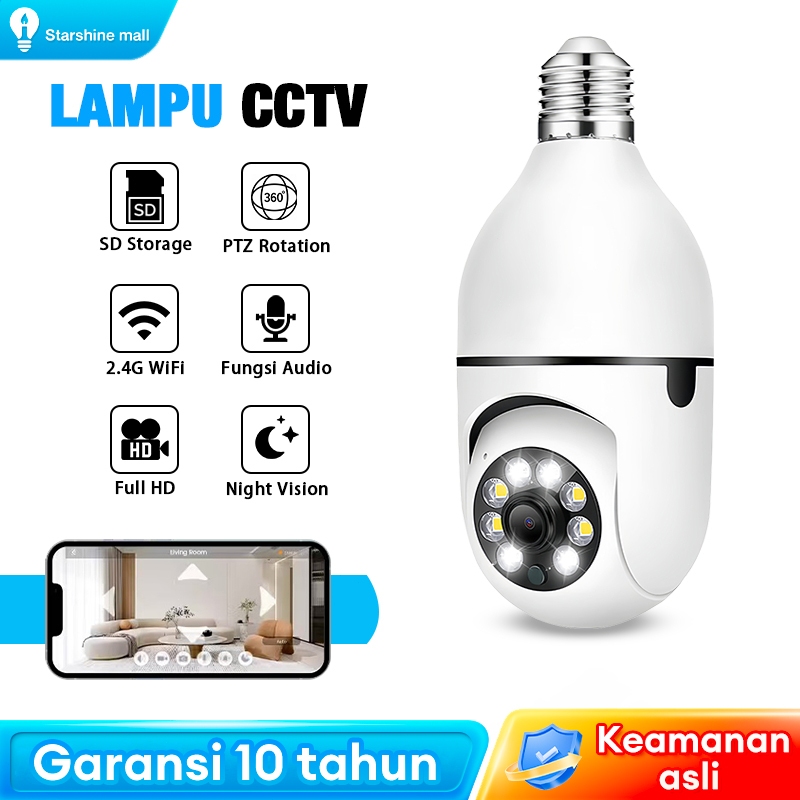 Jual Starshine CCTV Lampu V380 HD 2MP Kamera CCTV Wifi Bohlam 360 ...