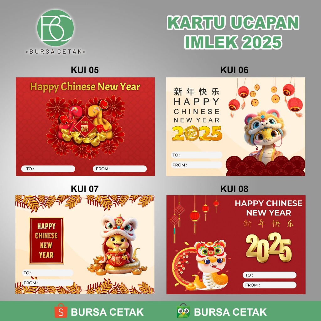 Jual BURSA CETAK - Print Kartu Ucapan Tema Imlek / Cetak Greeting Card ...