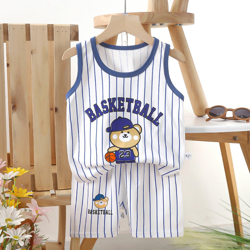 Jual ALFRED KIDS SETELAN BAJU BABY SINGLET BASKETBALL BEAR | Shopee ...