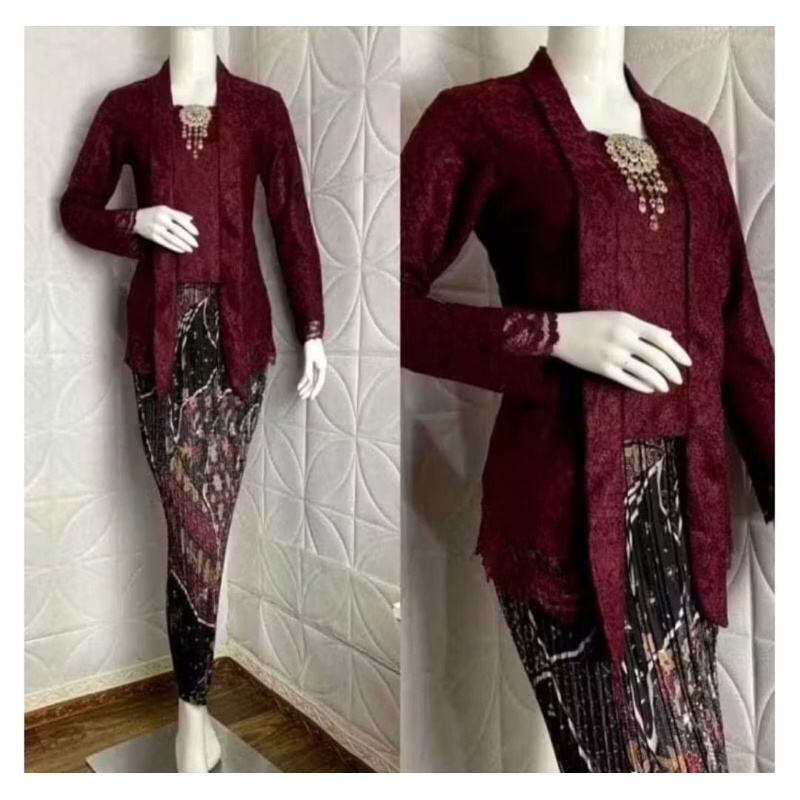 Jual READY SETELAN KEBAYA KUTU BARU BROKAT MODERN / KEBAYA / KEBAYA MODERN / SET KEBAYA ...
