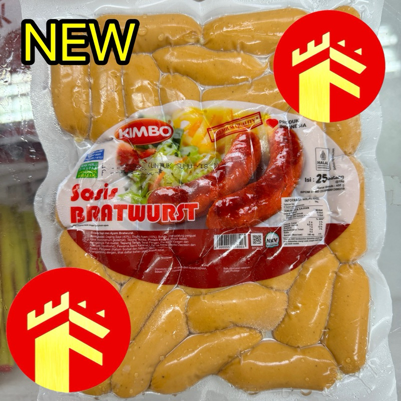 Jual SOSIS BAKAR KIMBO 450 GR ISI 25 KIMBO BRATWURST ORIGINAL BEEF ...