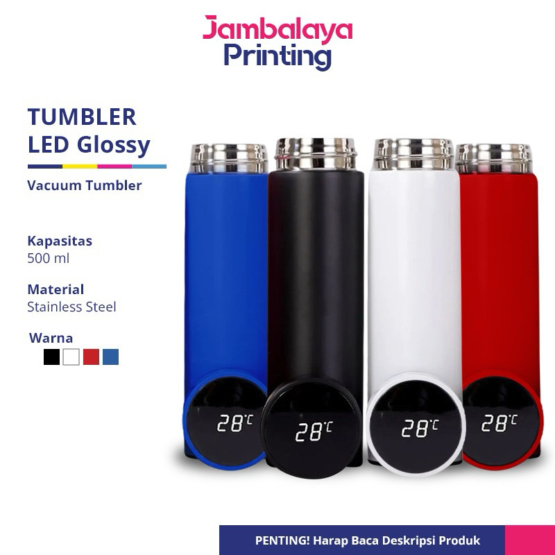 Jual Tumbler Custom Printing UV Nama Logo LED Vacuum Tumblr Custom ...