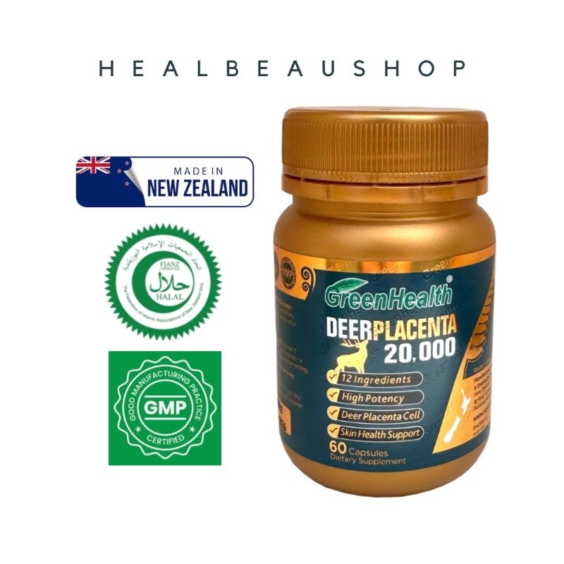 Jual Deer Placenta 20.000mg Green Health New Zealand Isi 60 Kapsul ...