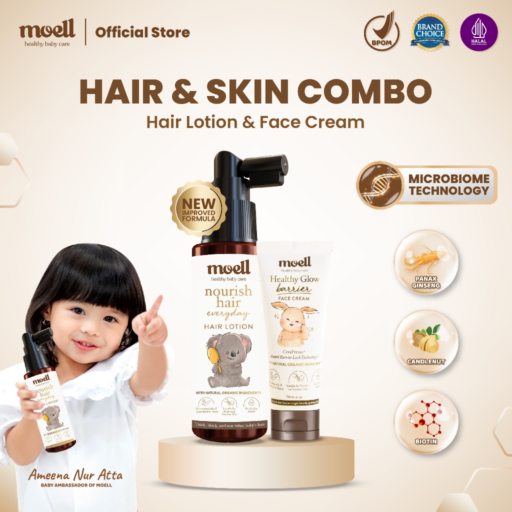 Jual Moell Special Bundling Hair & Skin Combo Hair Lotion 100ml & Face ...