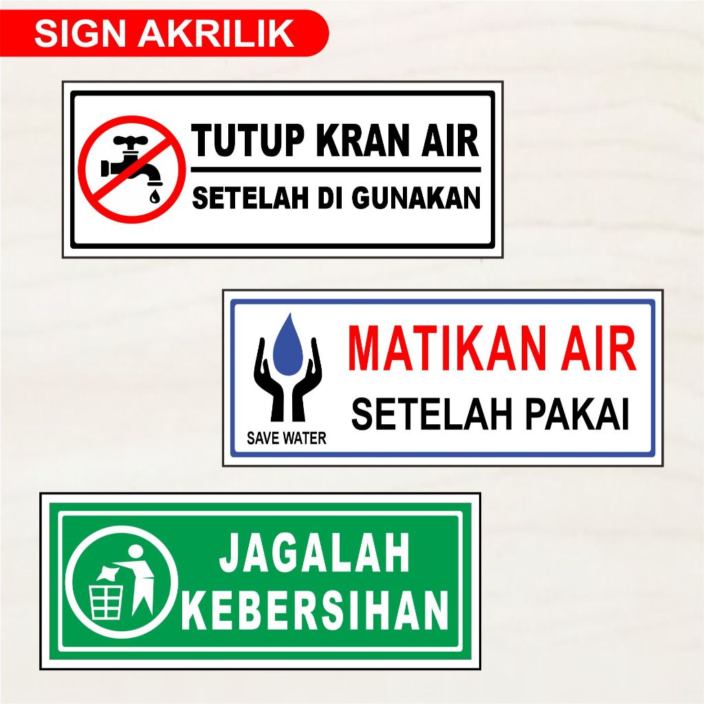 Jual Sign Board Akrilik Papan Tanda Peringatan Kebersihan Ruangan ...